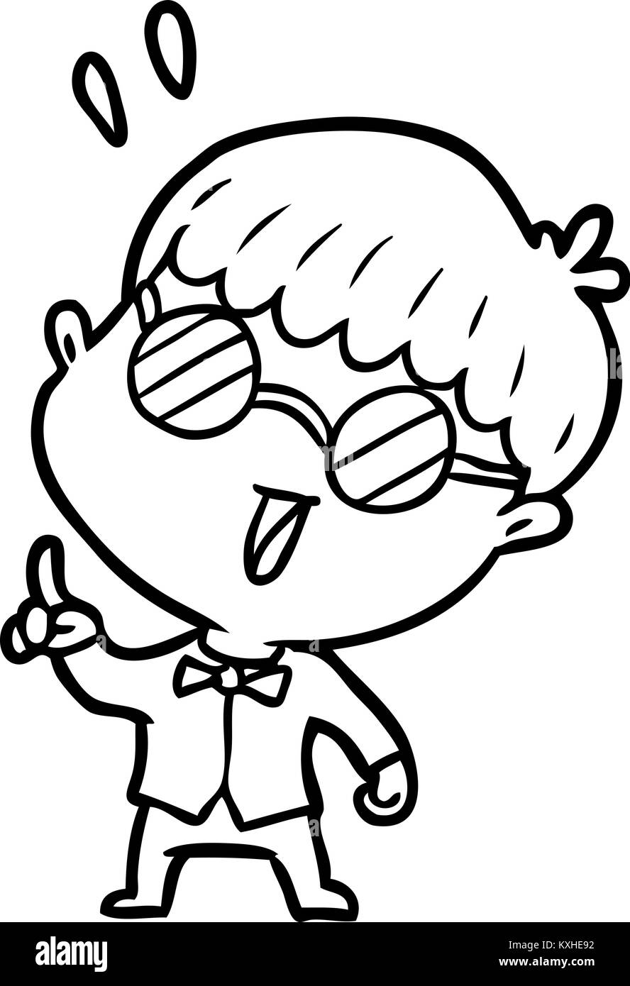 line drawing of a clever boy with idea Stock Vector Image & Art - Alamy