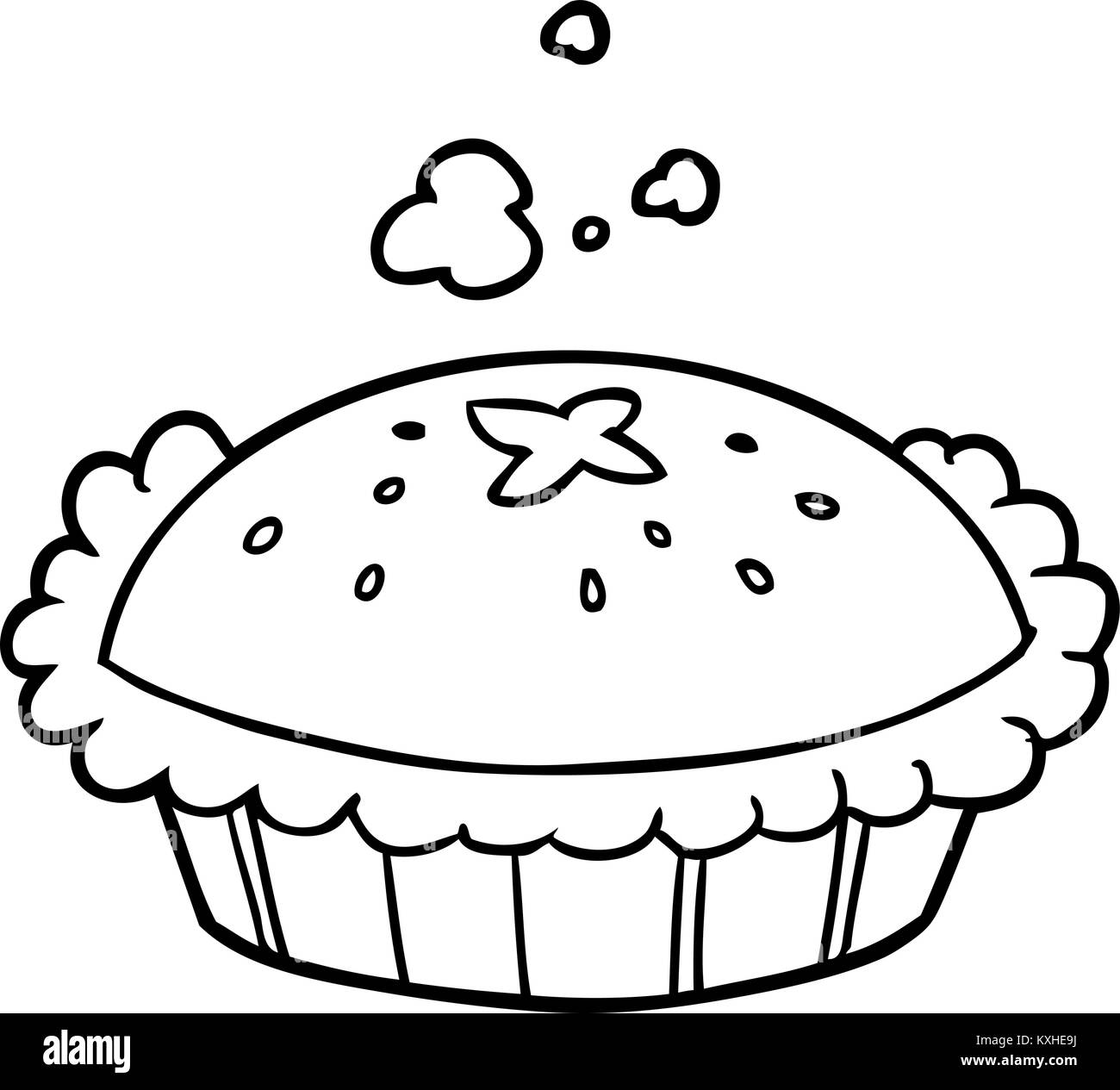 hot line drawing of a pie fresh out of the oven Stock Vector Image ...