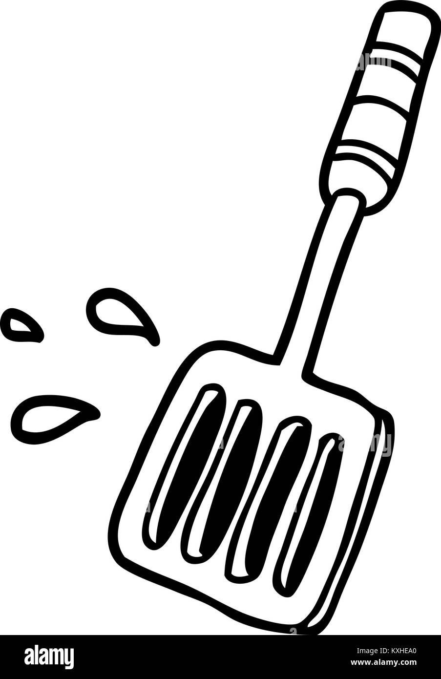 line drawing of a kitchen spatula tool Stock Vector Image & Art - Alamy
