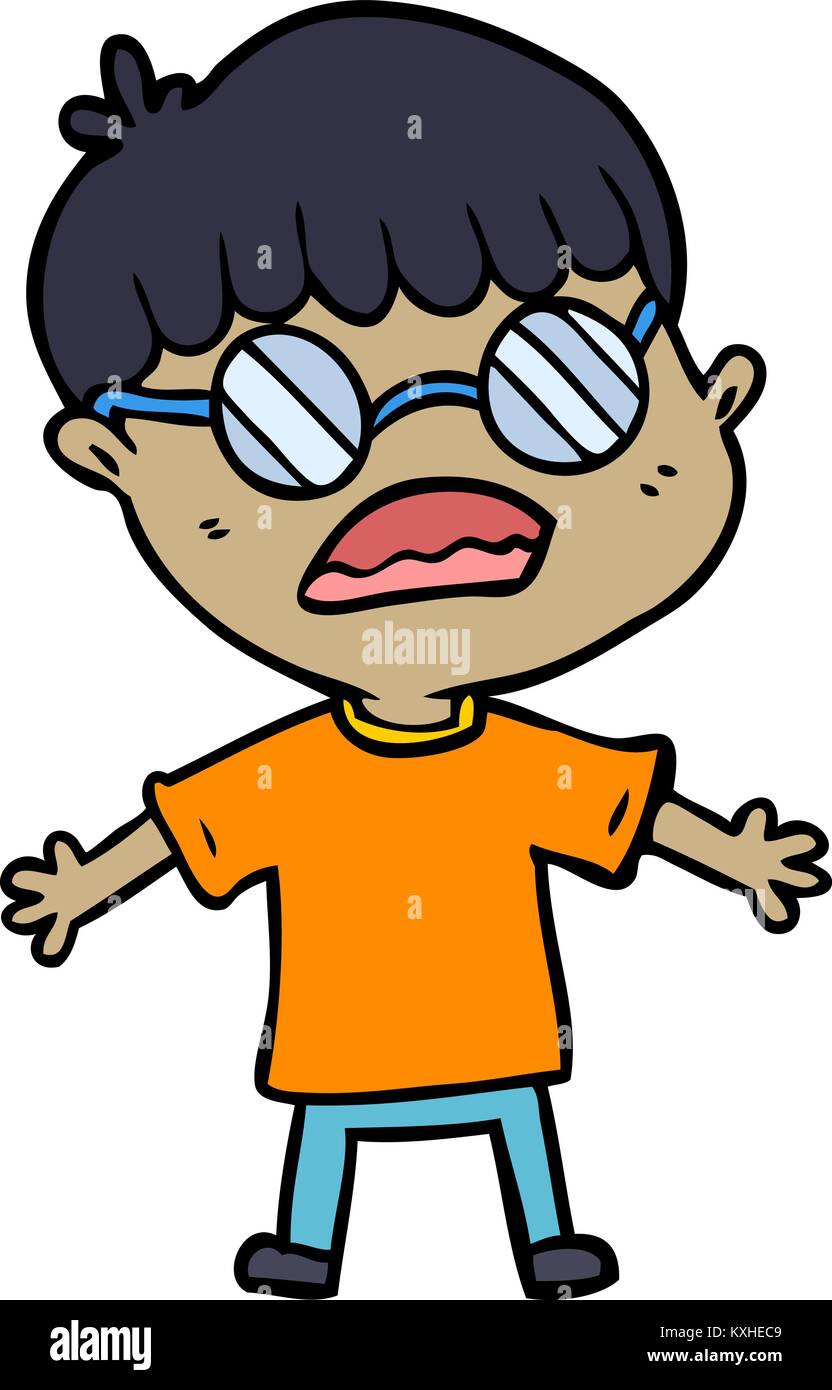 cartoon boy wearing spectacles Stock Vector Image & Art - Alamy