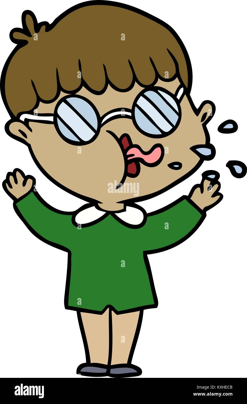 cartoon boy wearing spectacles Stock Vector Image & Art - Alamy