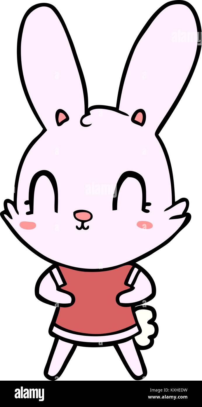 cute cartoon rabbit in dress Stock Vector Image & Art - Alamy
