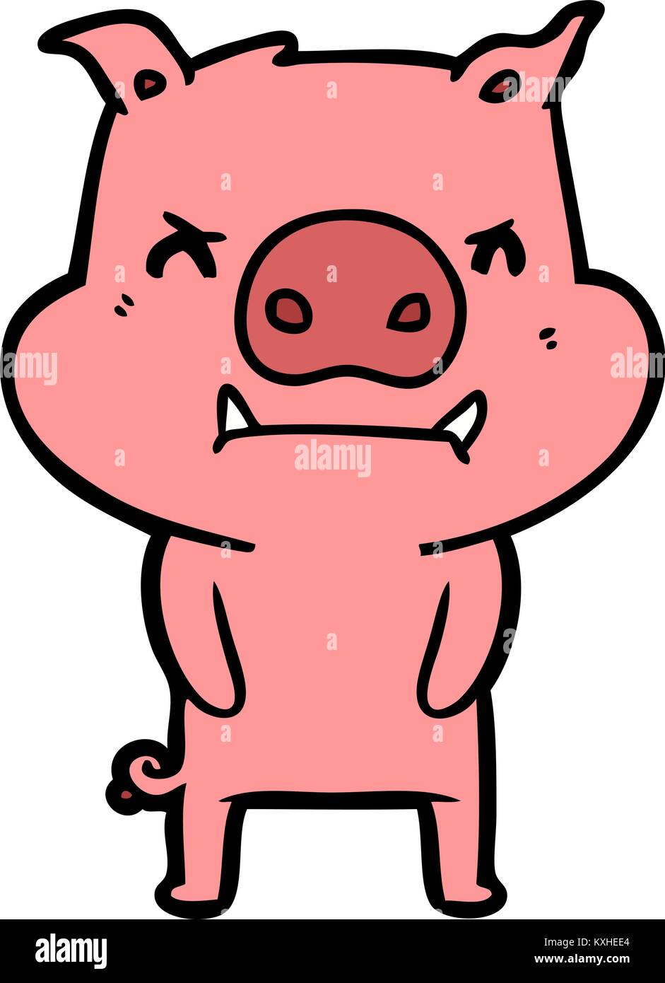 angry cartoon pig Stock Vector Image & Art - Alamy