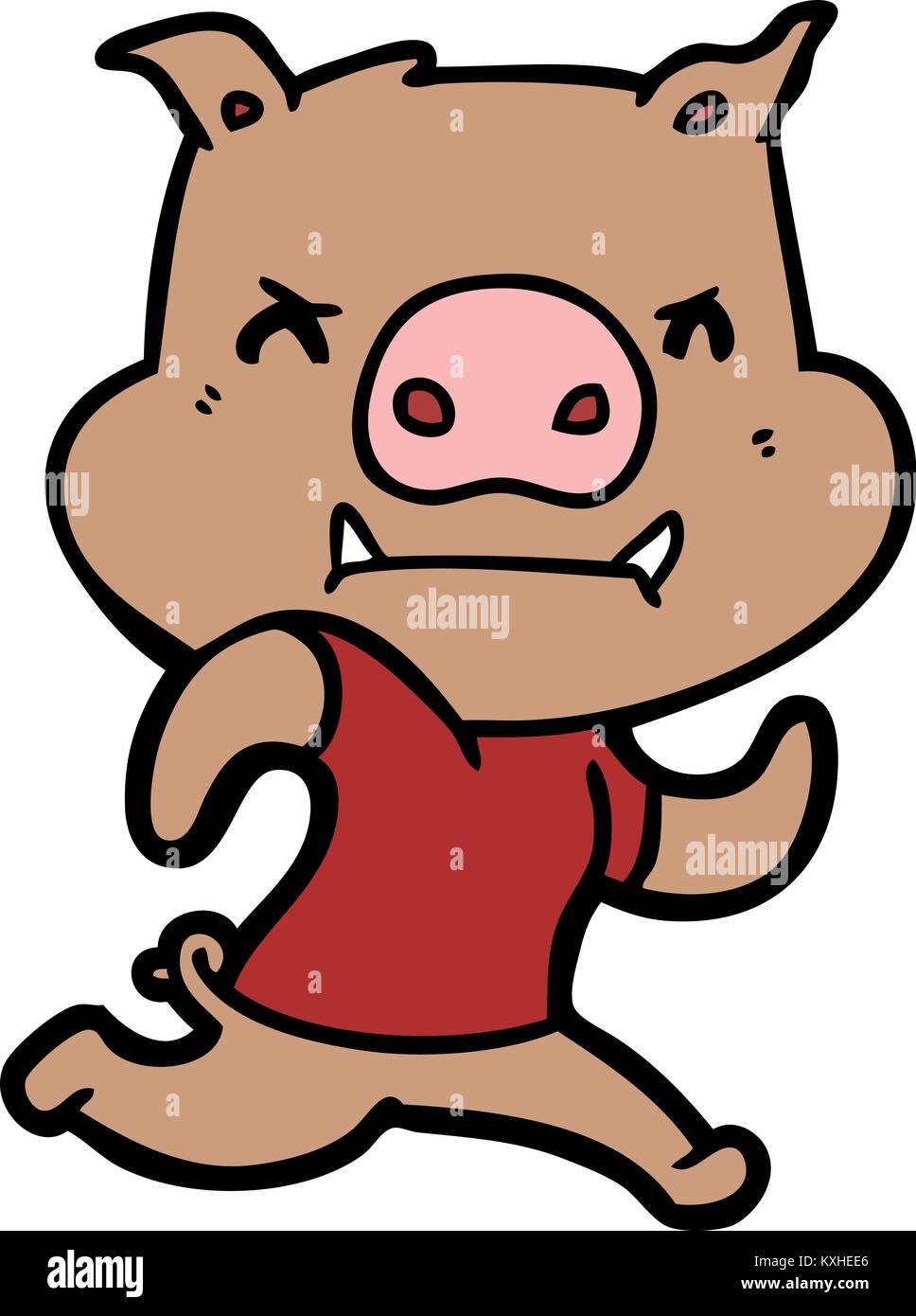 angry cartoon pig running Stock Vector Image & Art - Alamy