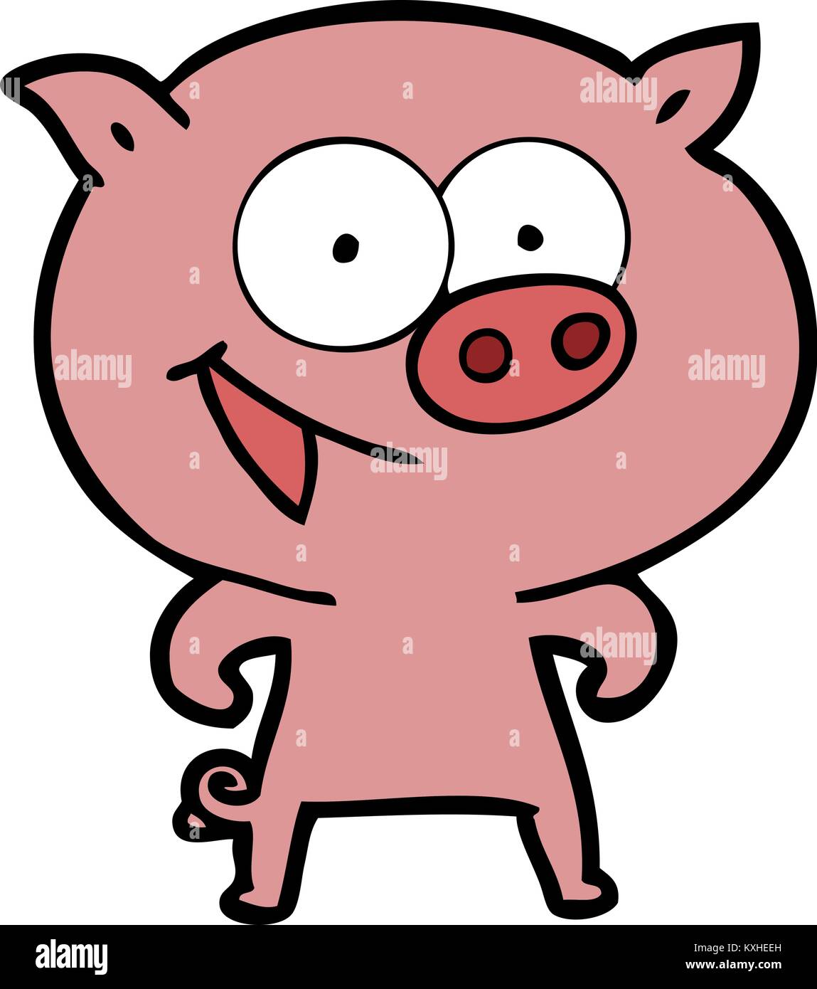 cheerful pig cartoon Stock Vector Image & Art - Alamy