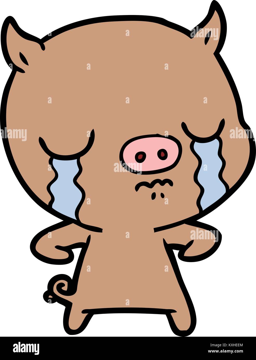 cartoon pig crying Stock Vector Image & Art - Alamy