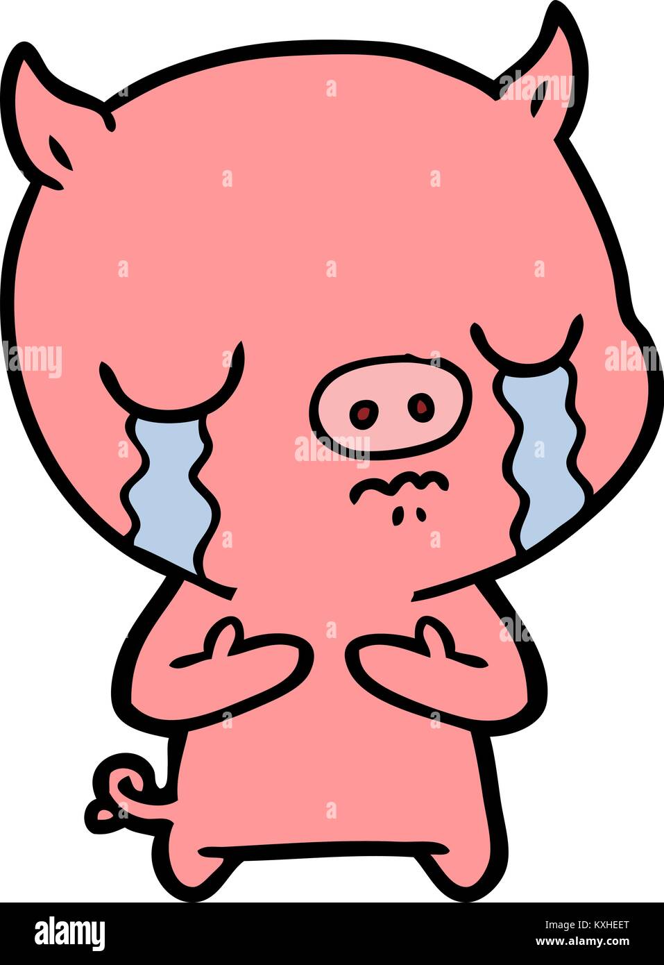 cartoon pig crying Stock Vector Image & Art - Alamy
