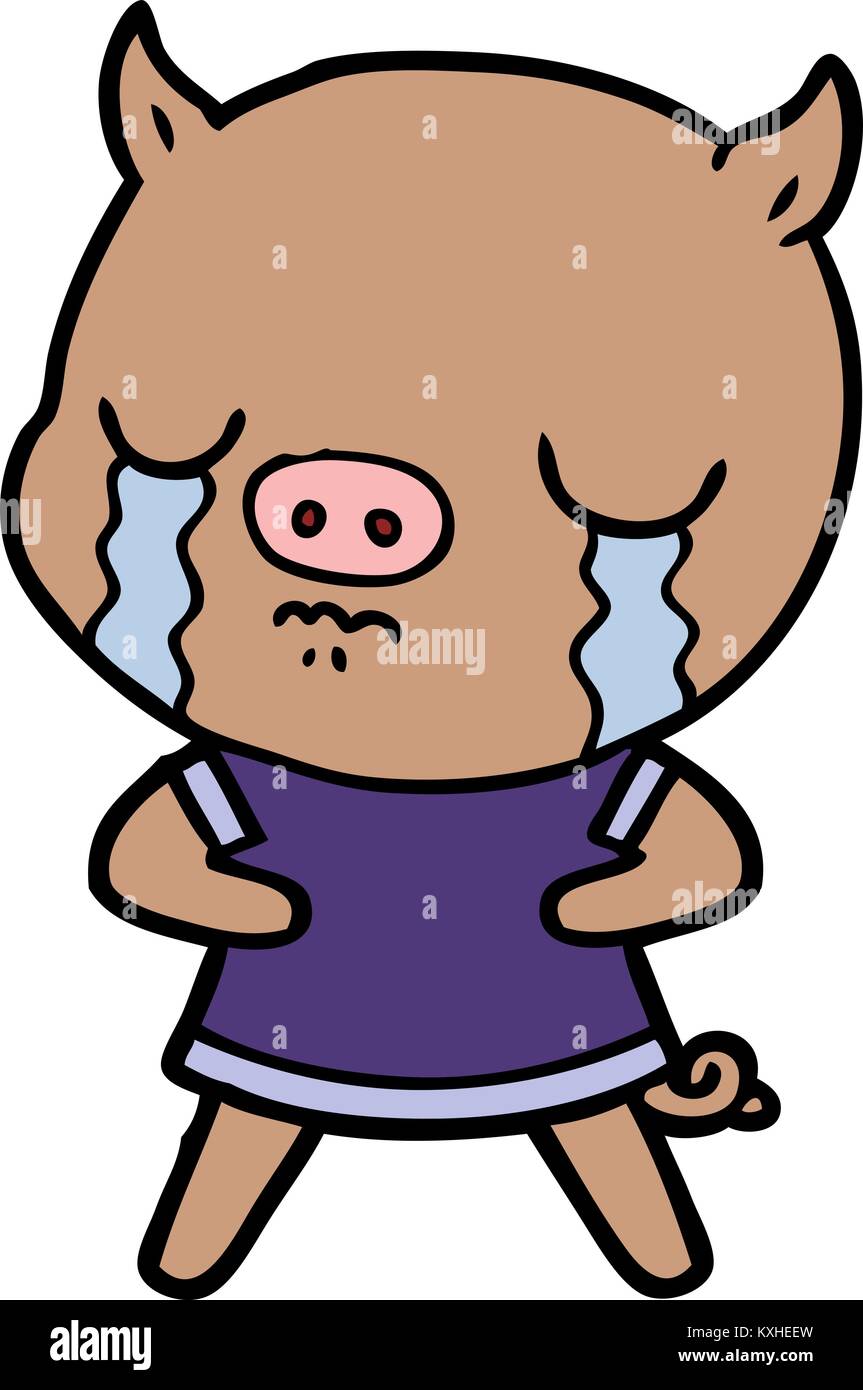 cartoon pig crying Stock Vector Image & Art - Alamy