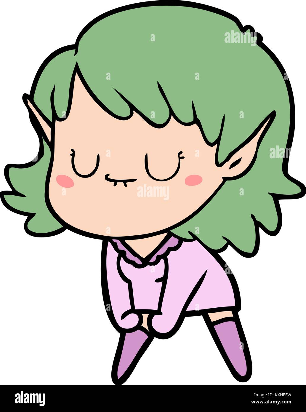 happy cartoon elf girl posing Stock Vector Image & Art - Alamy