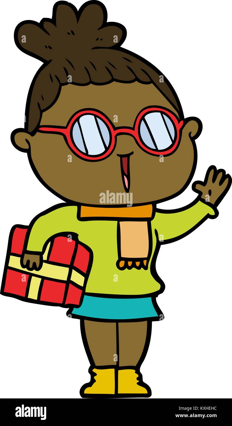 cartoon woman wearing spectacles Stock Vector Image & Art - Alamy