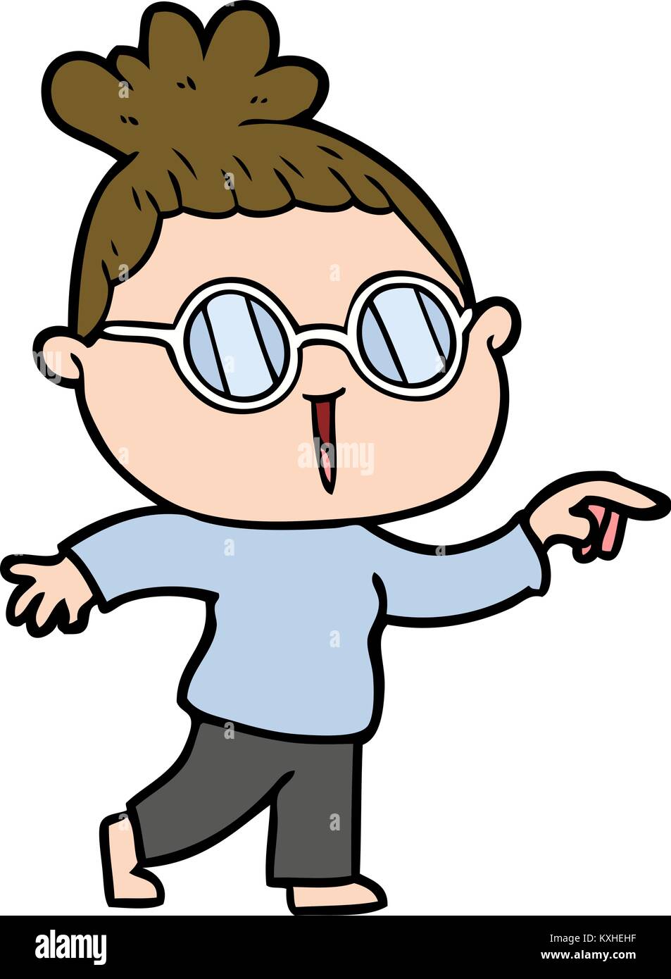 cartoon woman wearing spectacles Stock Vector Image & Art - Alamy
