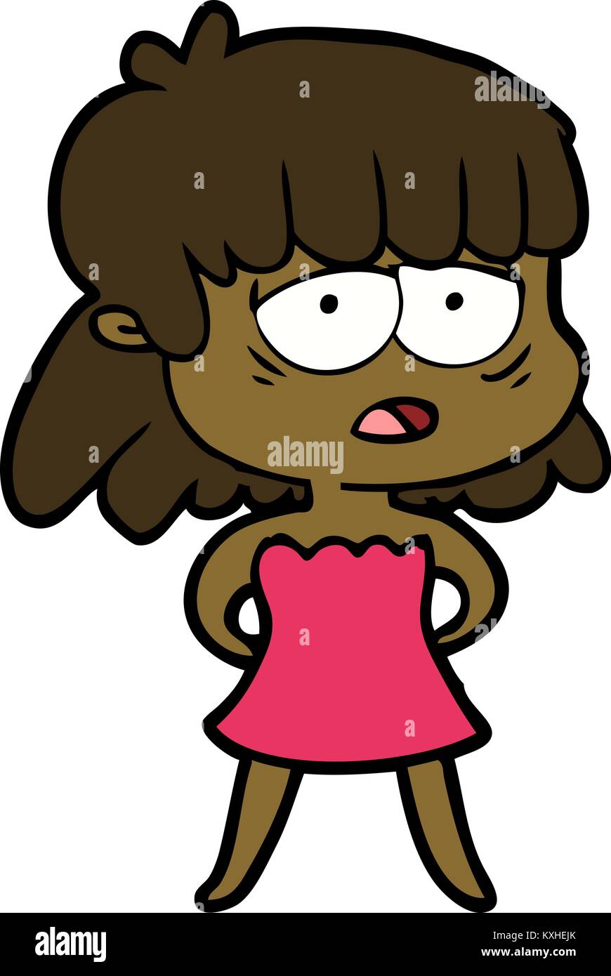 cartoon tired woman Stock Vector Image & Art - Alamy