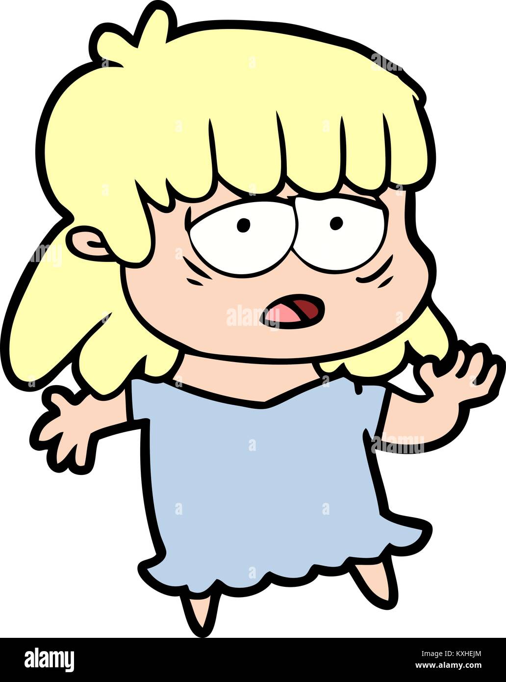 cartoon tired woman Stock Vector Image & Art - Alamy