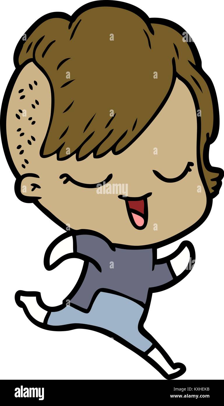 happy cartoon girl in futuristic clothes Stock Vector Image & Art - Alamy