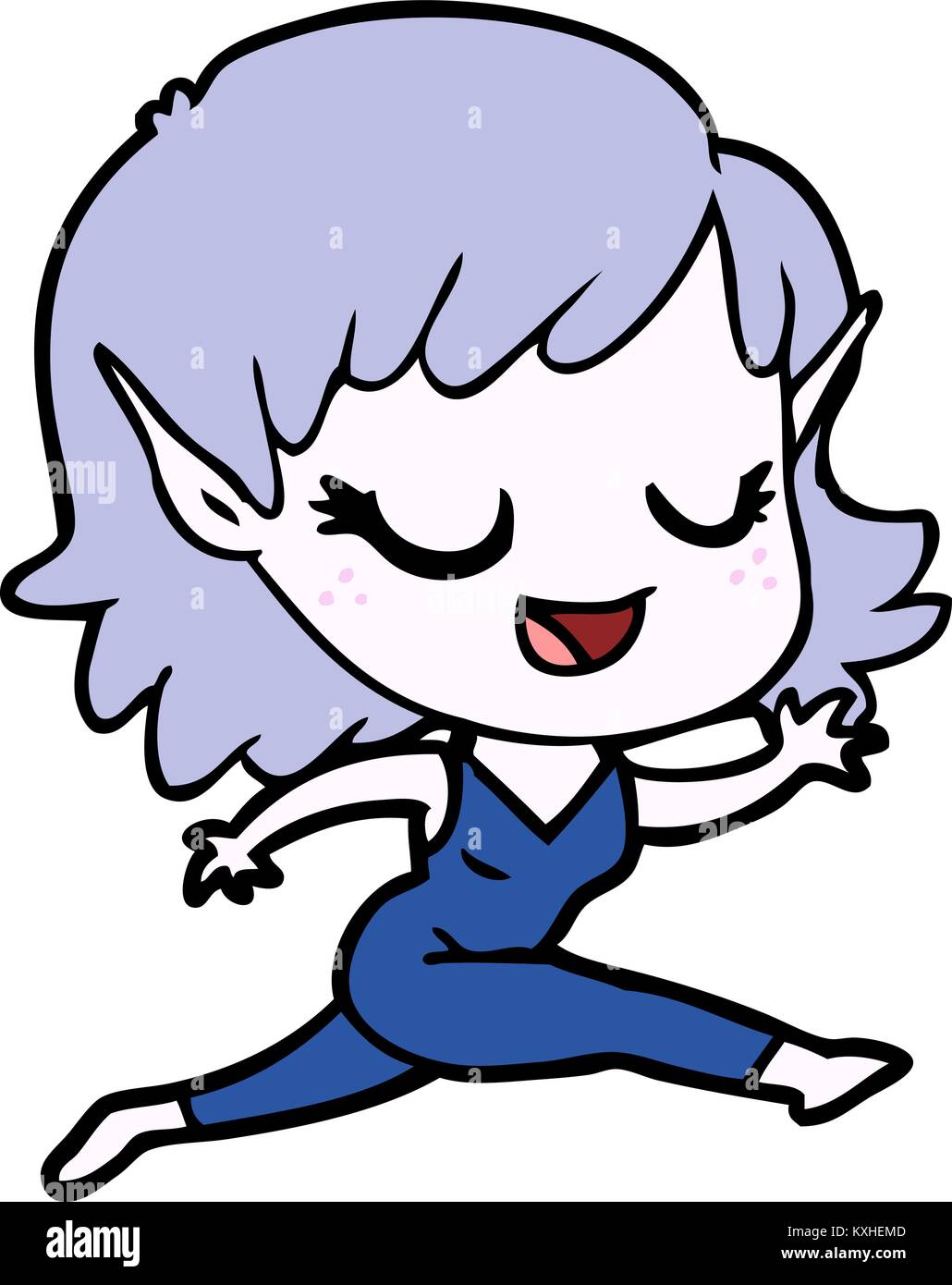 happy cartoon elf girl running Stock Vector Image & Art - Alamy