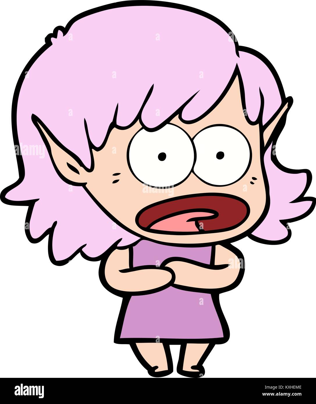 cartoon shocked elf girl Stock Vector Image & Art - Alamy