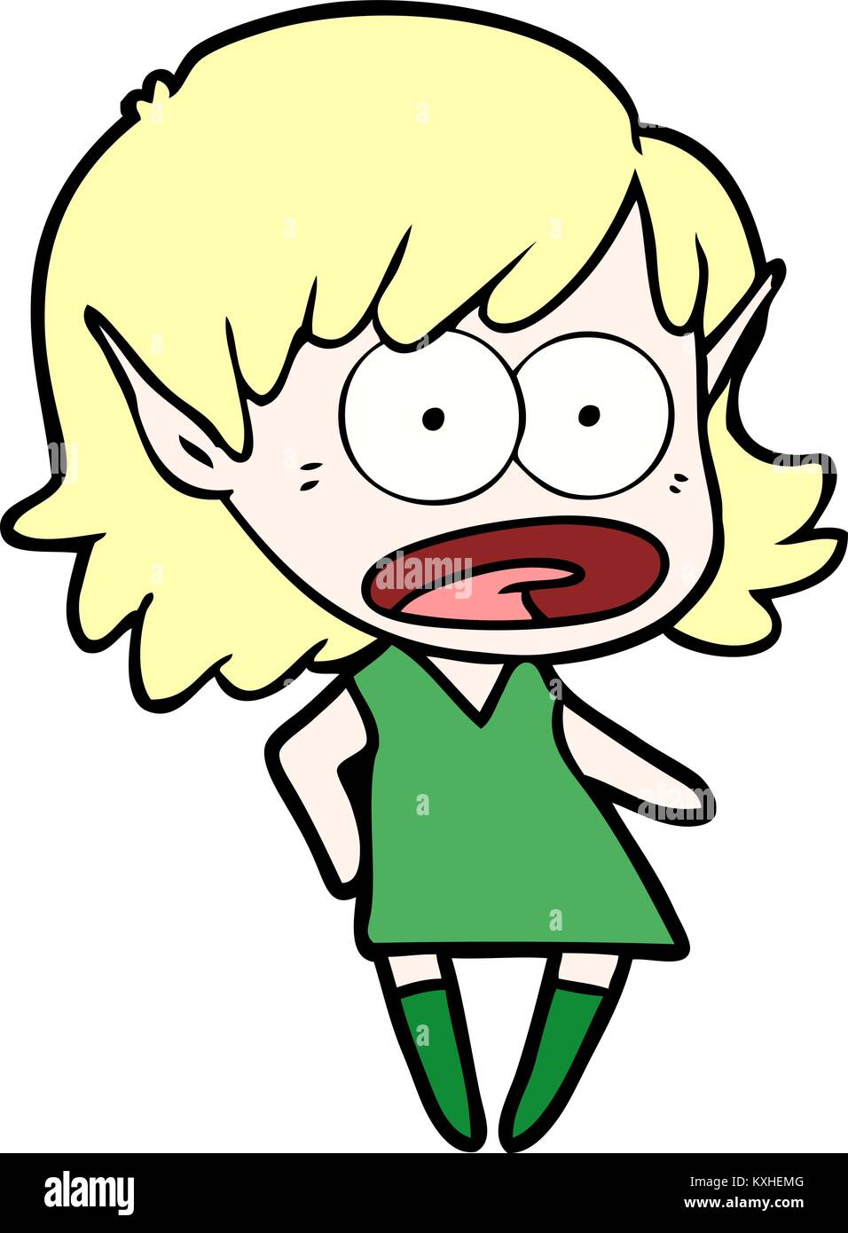 cartoon shocked elf girl Stock Vector Image & Art - Alamy