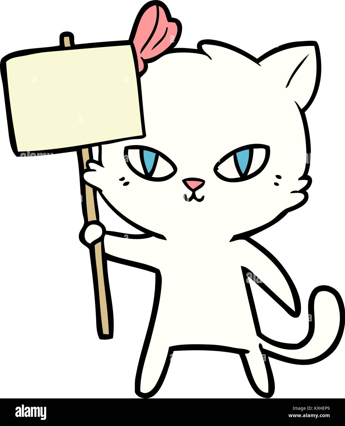 cute cartoon cat with protest sign Stock Vector Image & Art - Alamy