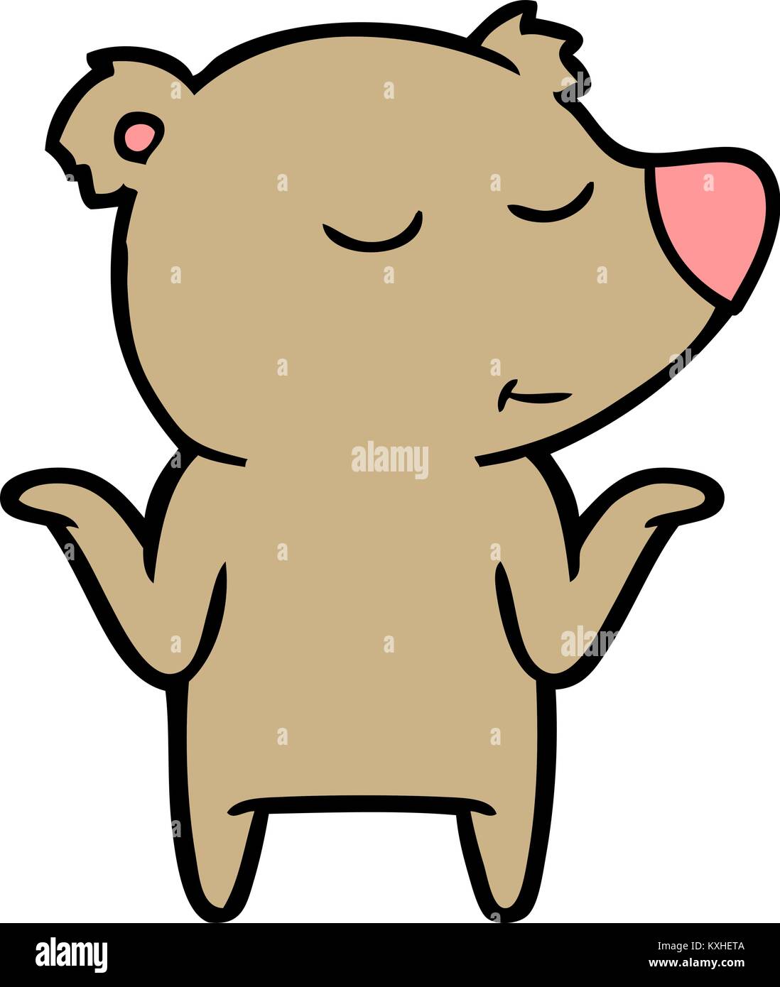 happy cartoon bear shrugging shoulders Stock Vector Image & Art - Alamy