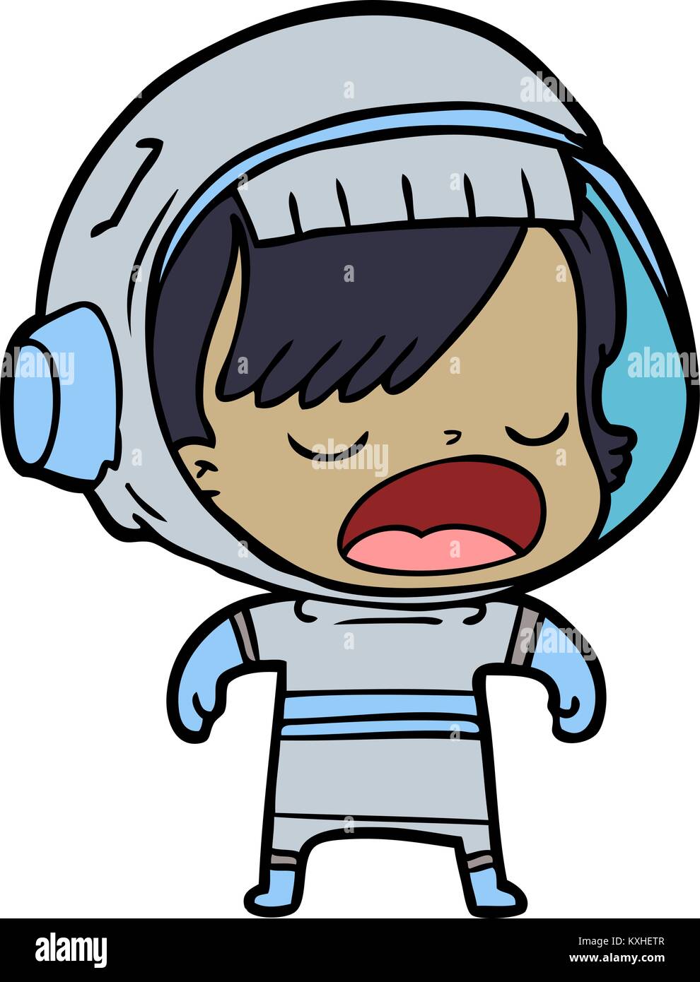 cartoon astronaut woman explaining Stock Vector Image & Art - Alamy