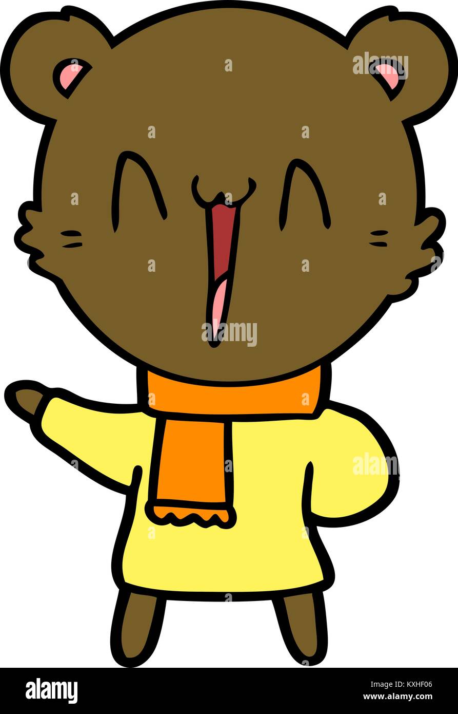 happy bear cartoon Stock Vector Image & Art - Alamy