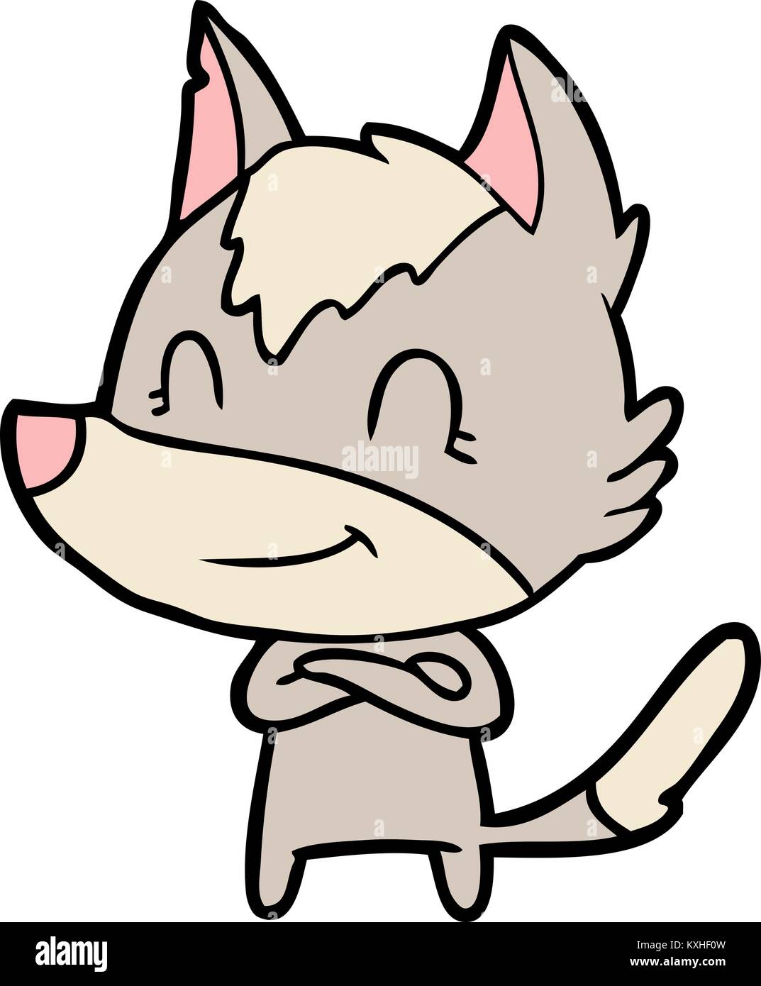 friendly cartoon wolf Stock Vector Image & Art - Alamy