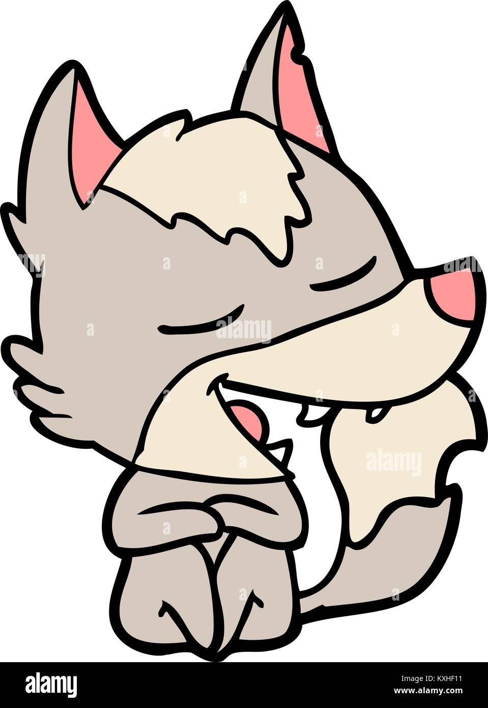 Cartoon wolf sitting hi-res stock photography and images - Alamy