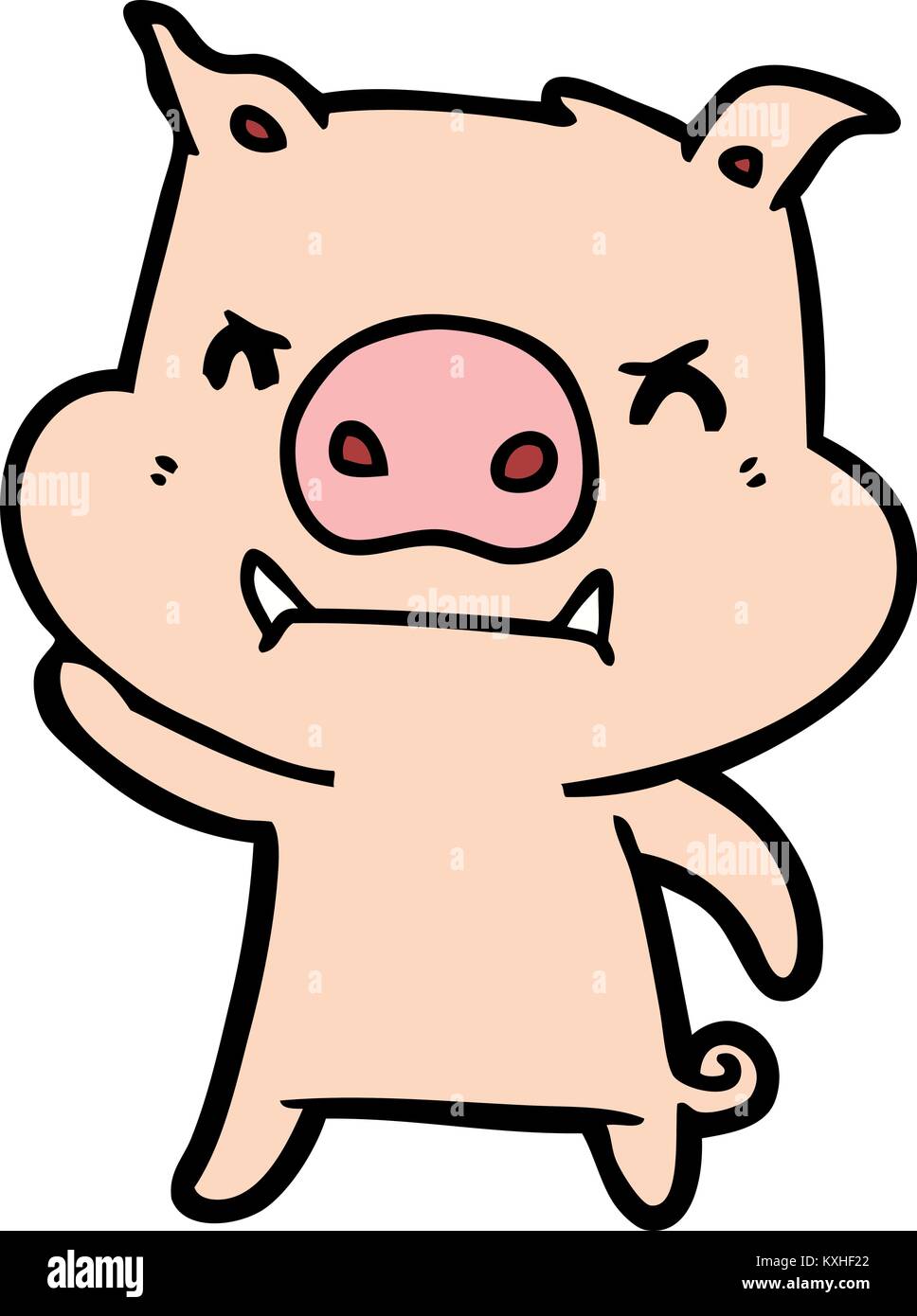 angry cartoon pig Stock Vector Image & Art - Alamy