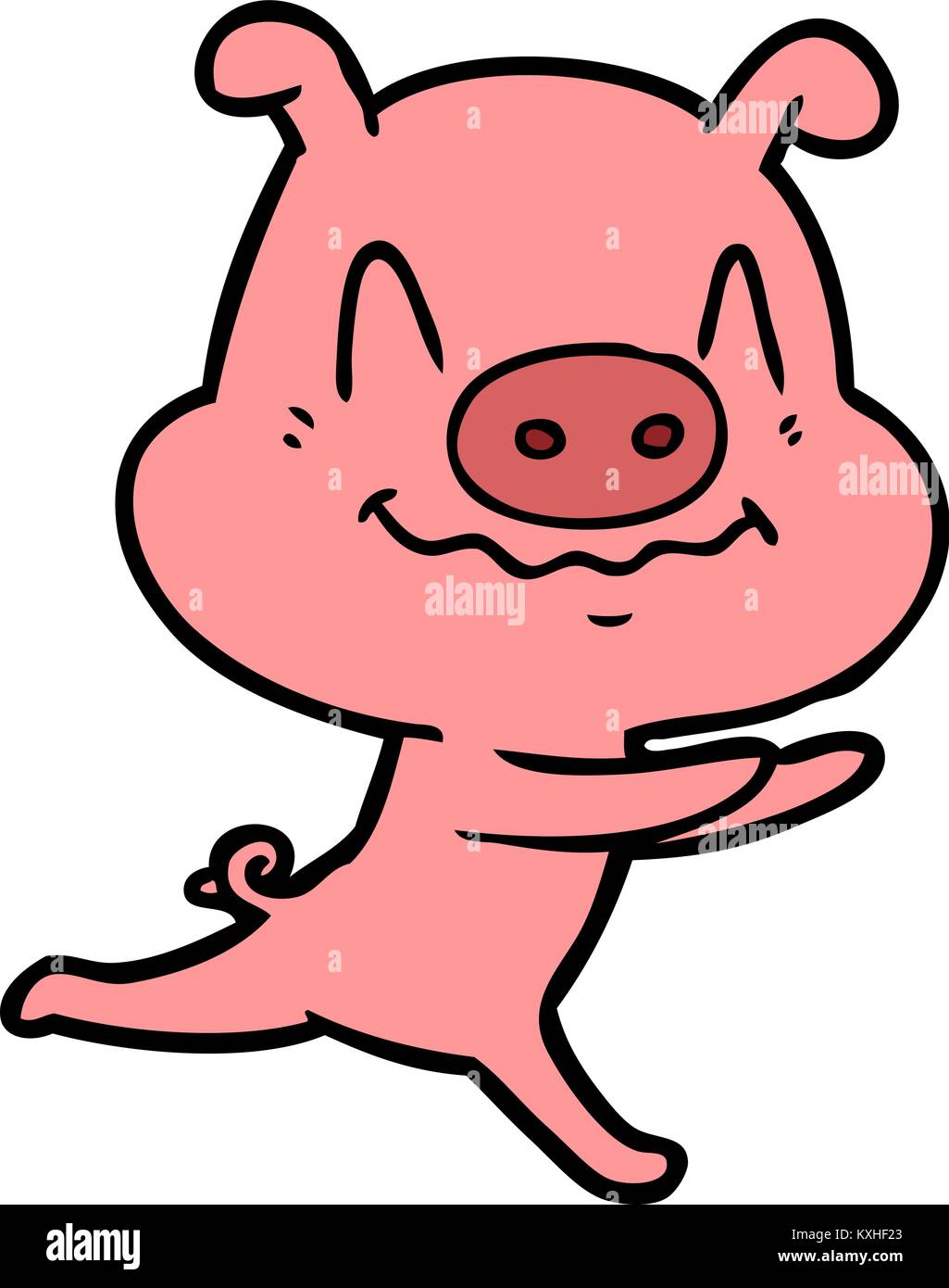 nervous cartoon pig running Stock Vector Image & Art - Alamy