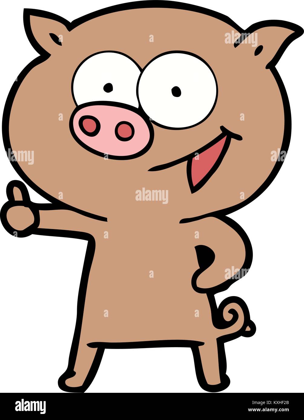cheerful pig cartoon Stock Vector Image & Art - Alamy