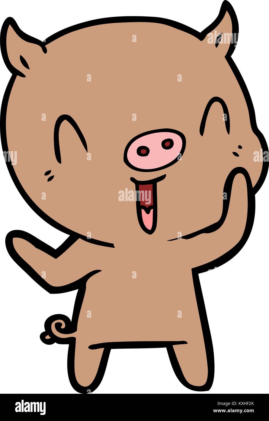 happy cartoon pig Stock Vector Image & Art - Alamy