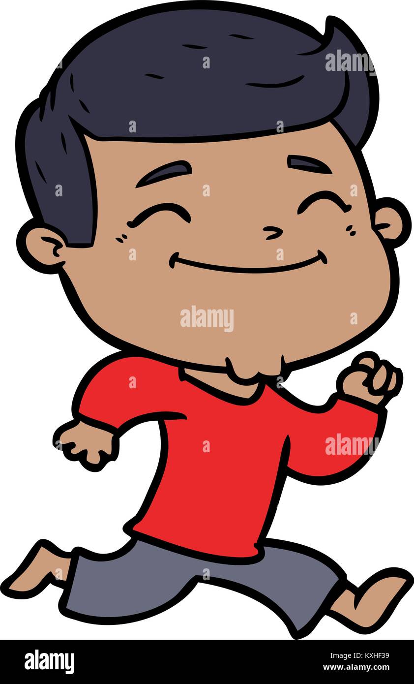 happy cartoon man running Stock Vector Image & Art - Alamy