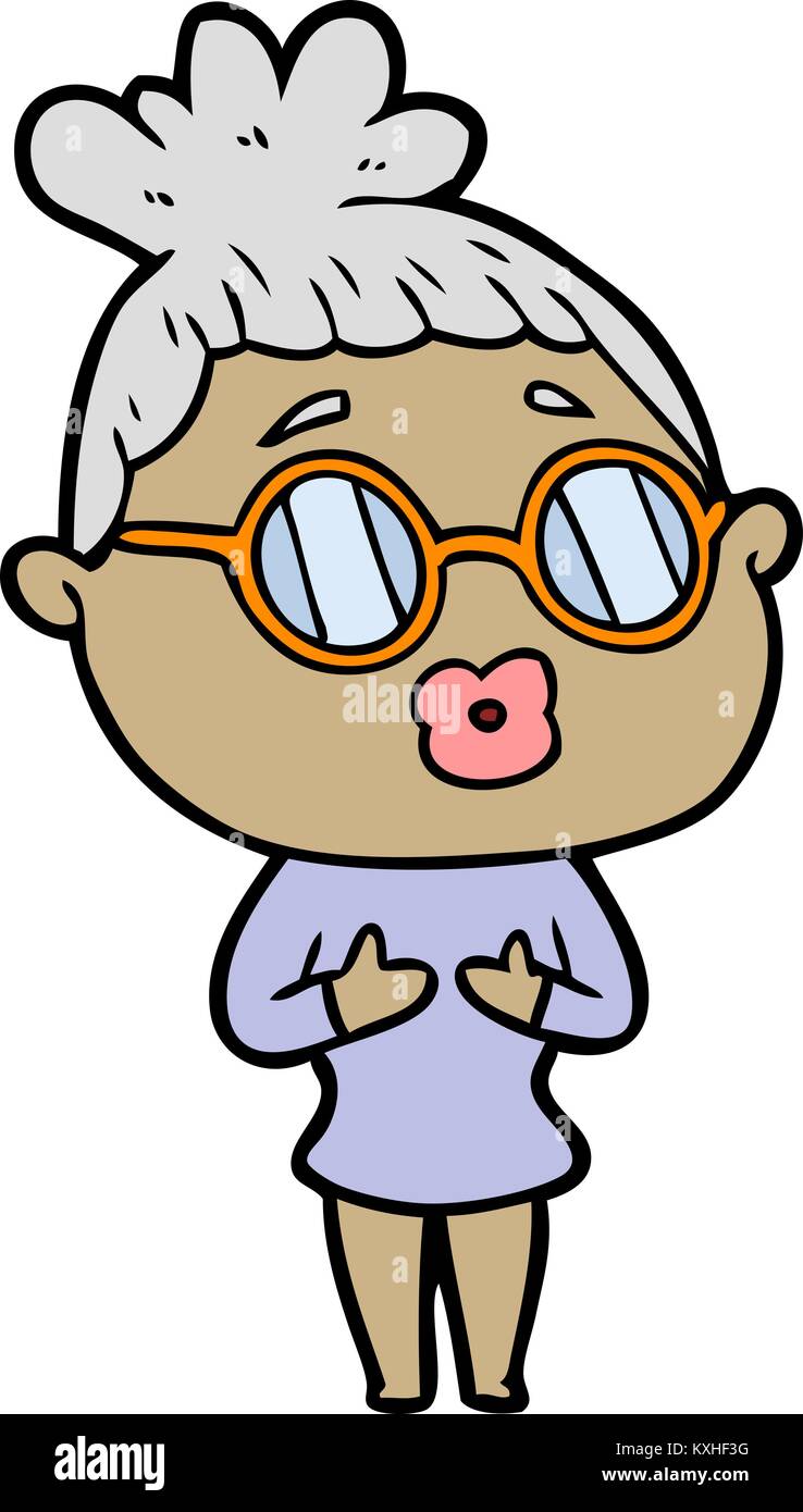 cartoon woman wearing spectacles Stock Vector Image & Art - Alamy