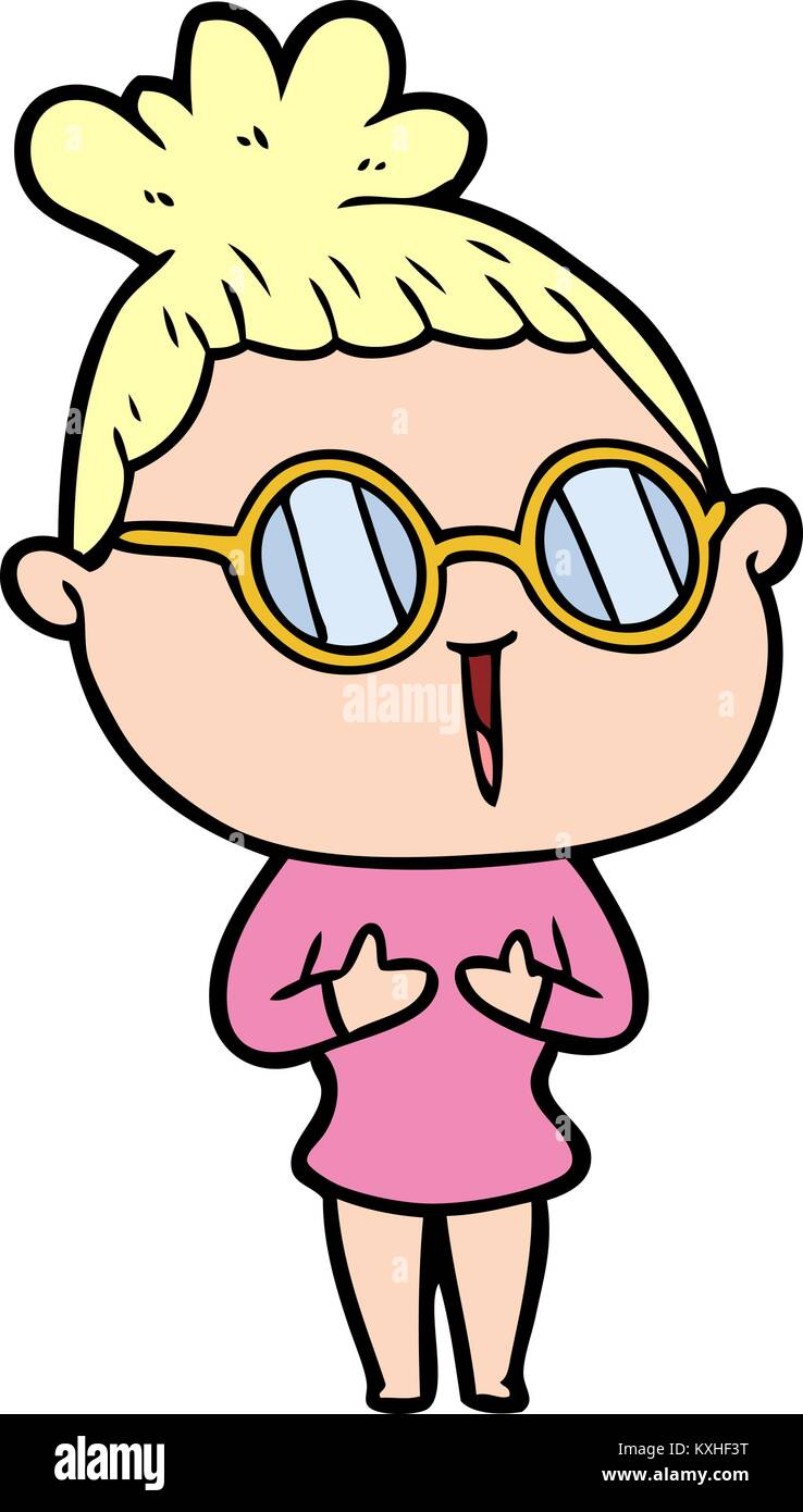 cartoon woman wearing spectacles Stock Vector Image & Art - Alamy