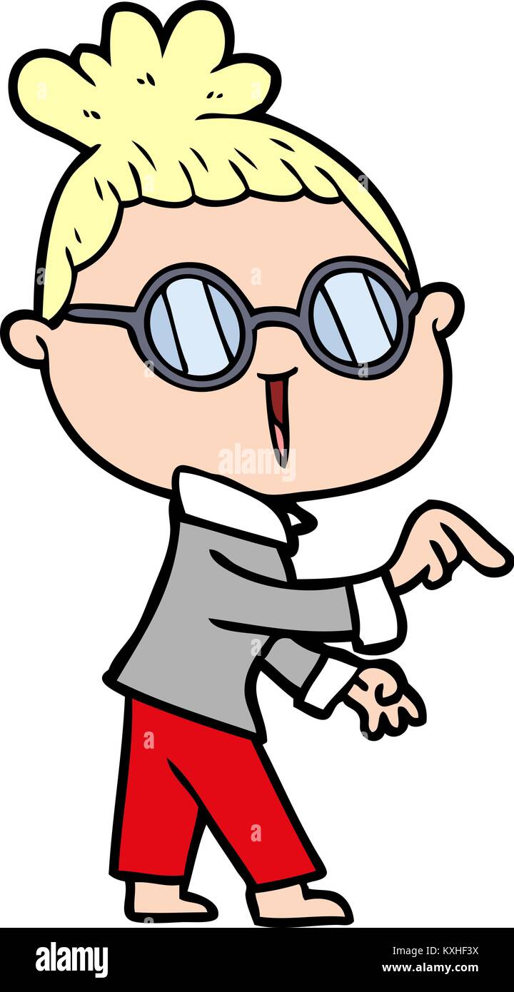 cartoon woman wearing spectacles Stock Vector Image & Art - Alamy