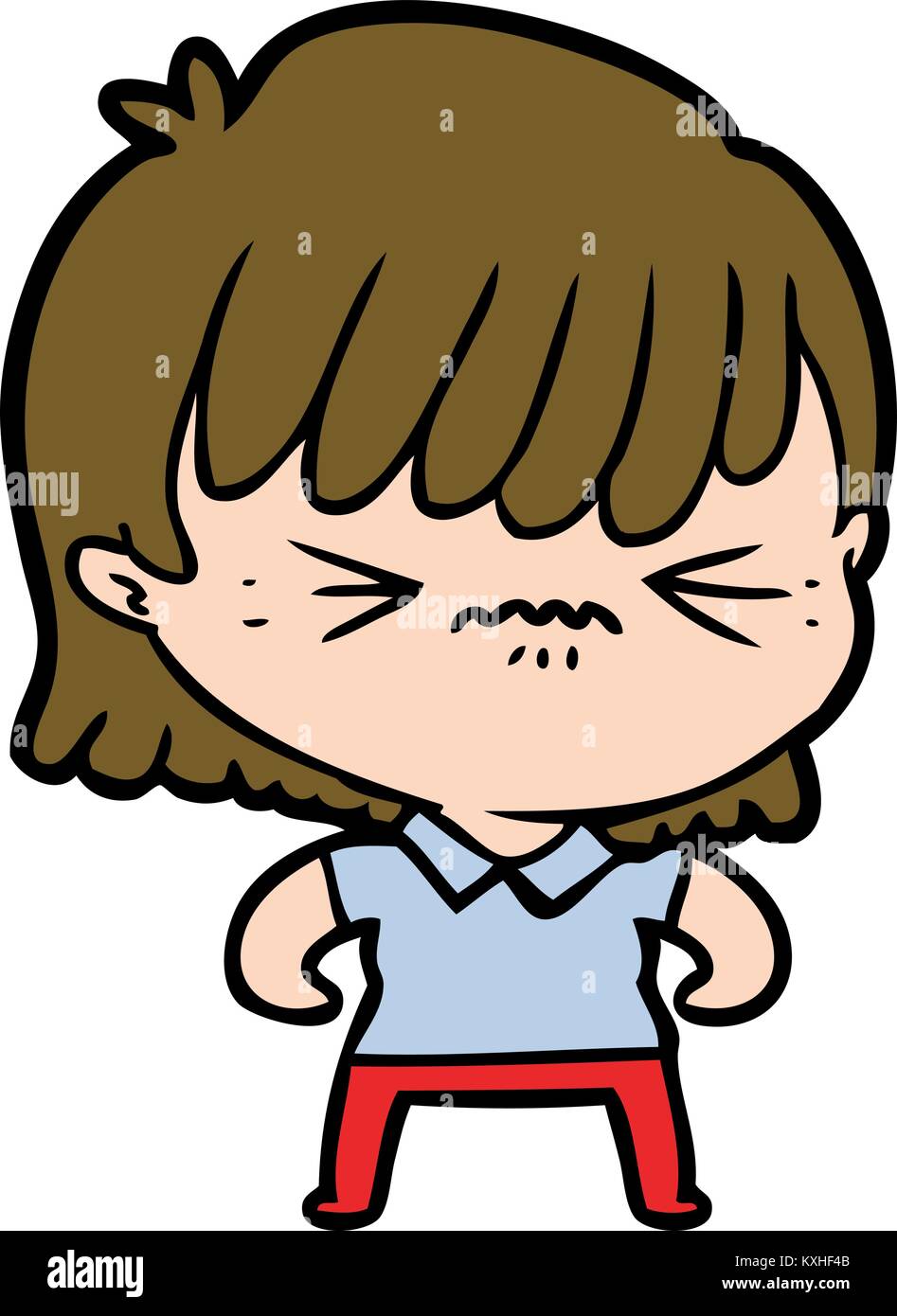 annoyed cartoon girl Stock Vector Image & Art - Alamy