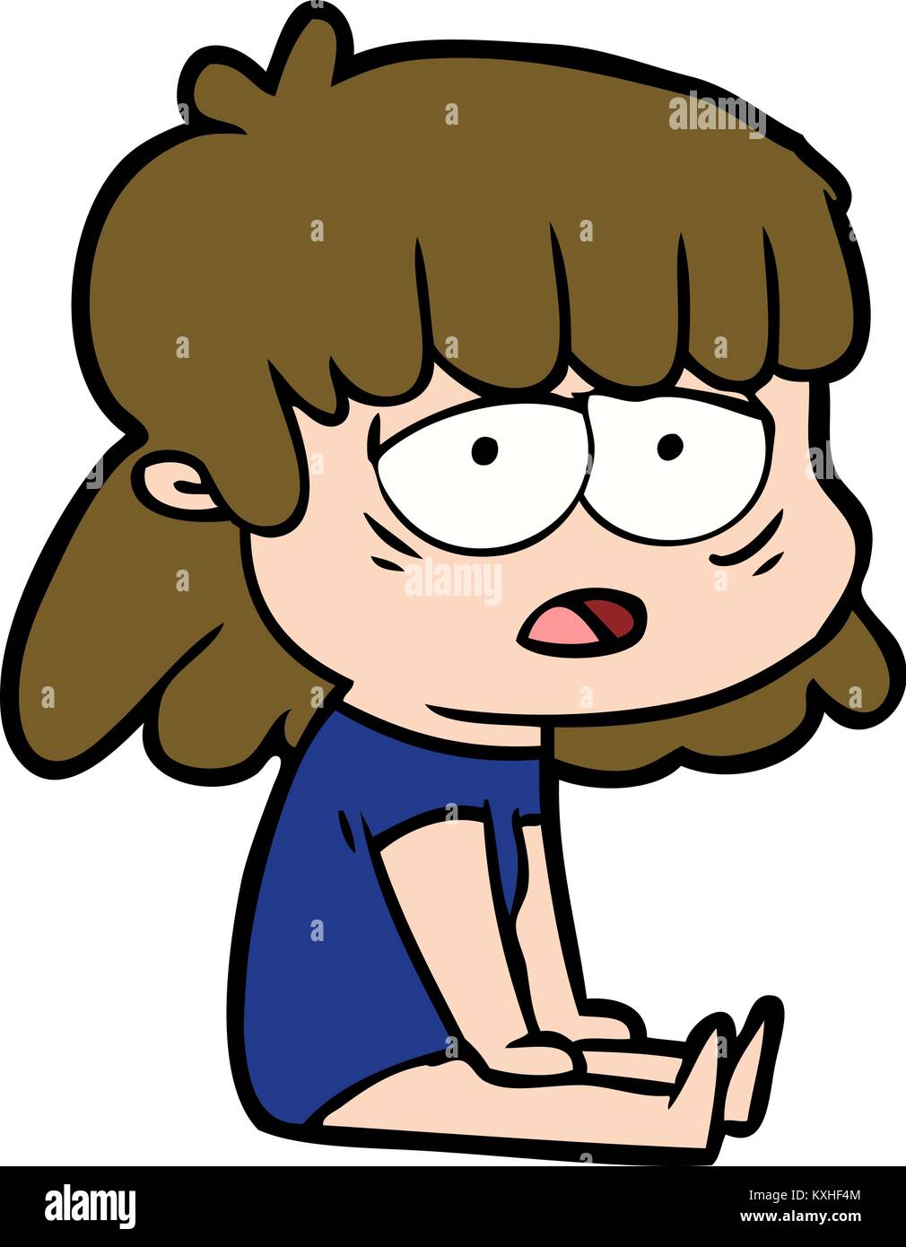 cartoon tired woman Stock Vector Image & Art - Alamy