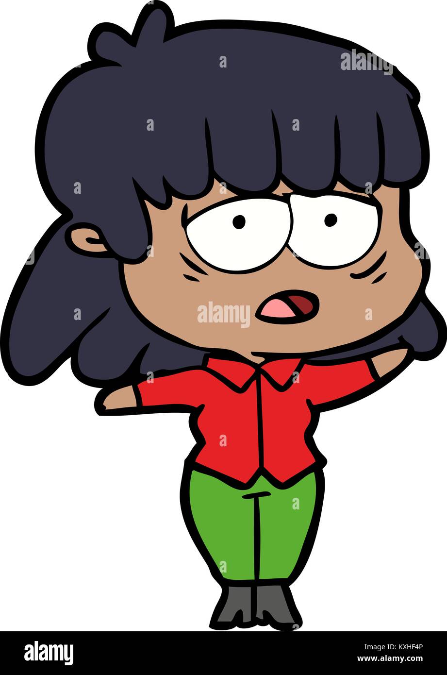 cartoon tired woman Stock Vector Image & Art - Alamy