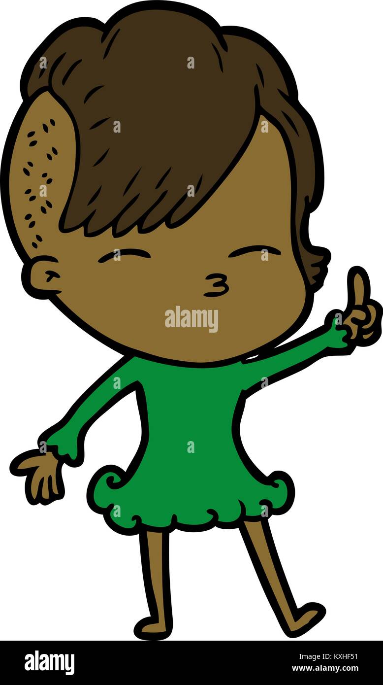 cartoon squinting girl Stock Vector Image & Art - Alamy