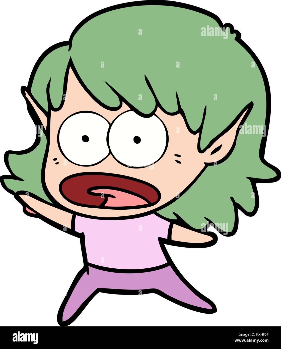 cartoon shocked elf girl Stock Vector Image & Art - Alamy