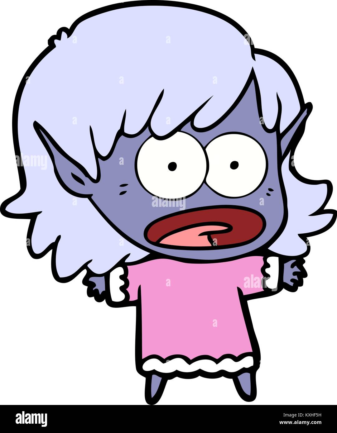 cartoon shocked elf girl Stock Vector Image & Art - Alamy