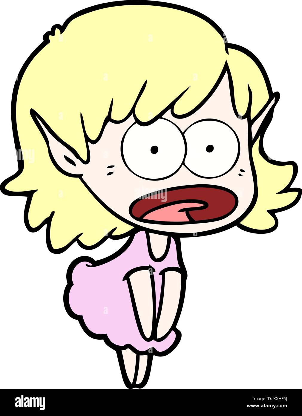 cartoon shocked elf girl Stock Vector Image & Art - Alamy