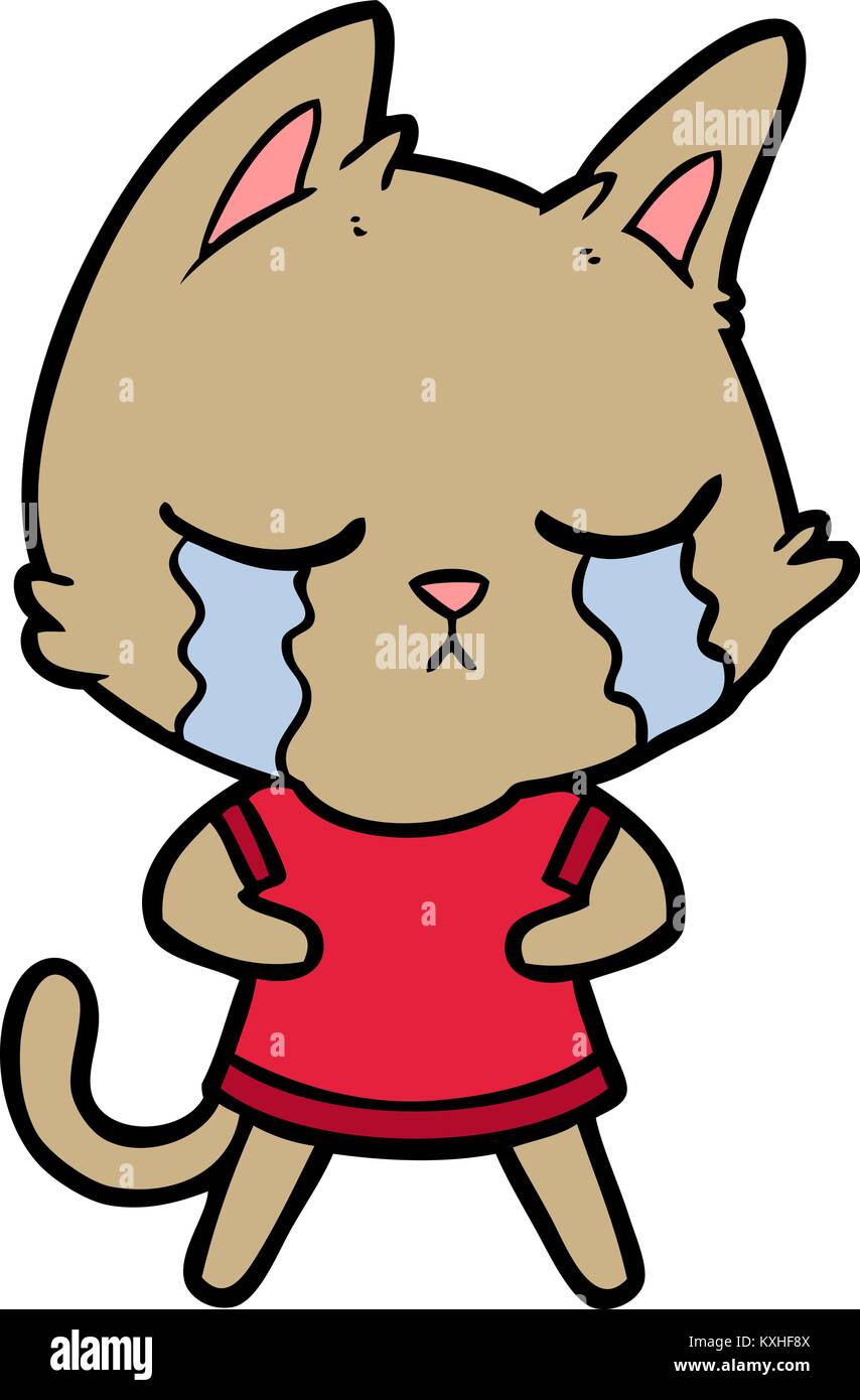 crying cartoon cat Stock Vector Image & Art - Alamy