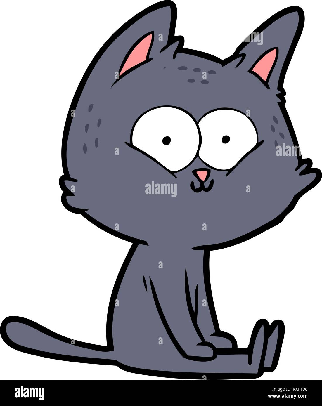 cartoon cat sitting Stock Vector Image & Art - Alamy