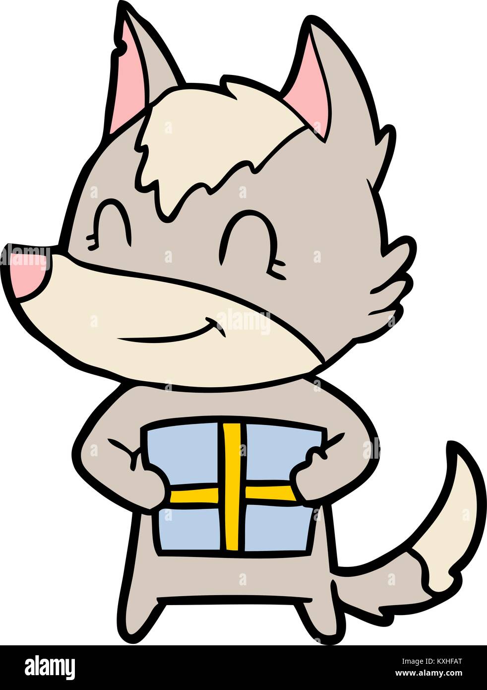 friendly cartoon wolf Stock Vector Image & Art - Alamy