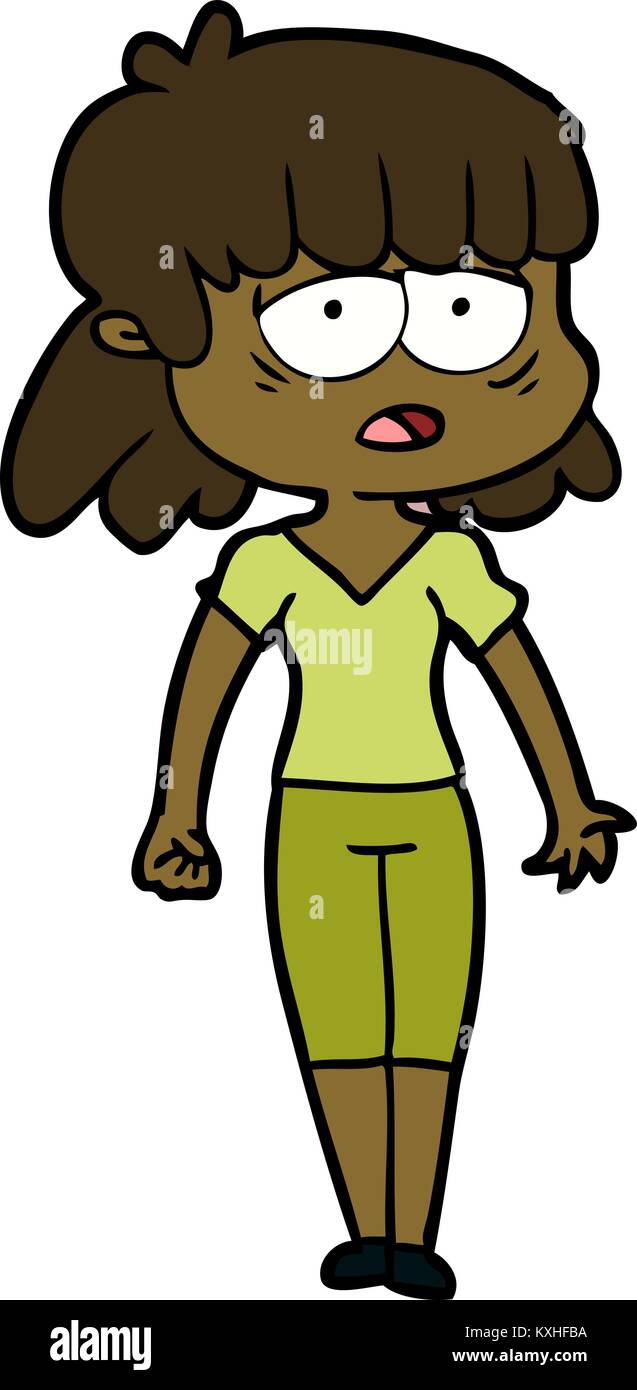 cartoon tired woman Stock Vector Image & Art - Alamy