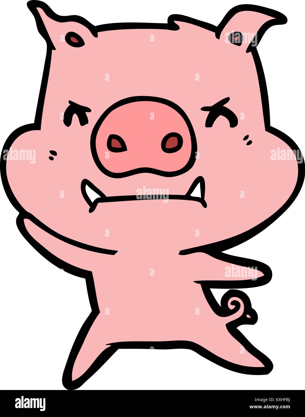angry cartoon pig Stock Vector Image & Art - Alamy