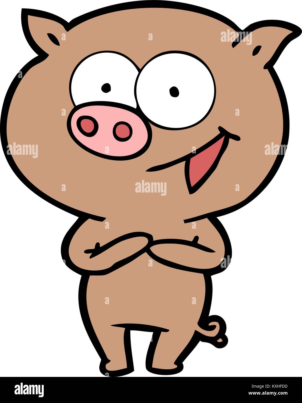 cheerful pig cartoon Stock Vector Image & Art - Alamy