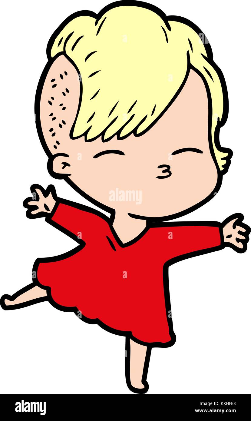 cartoon squinting girl Stock Vector Image & Art - Alamy