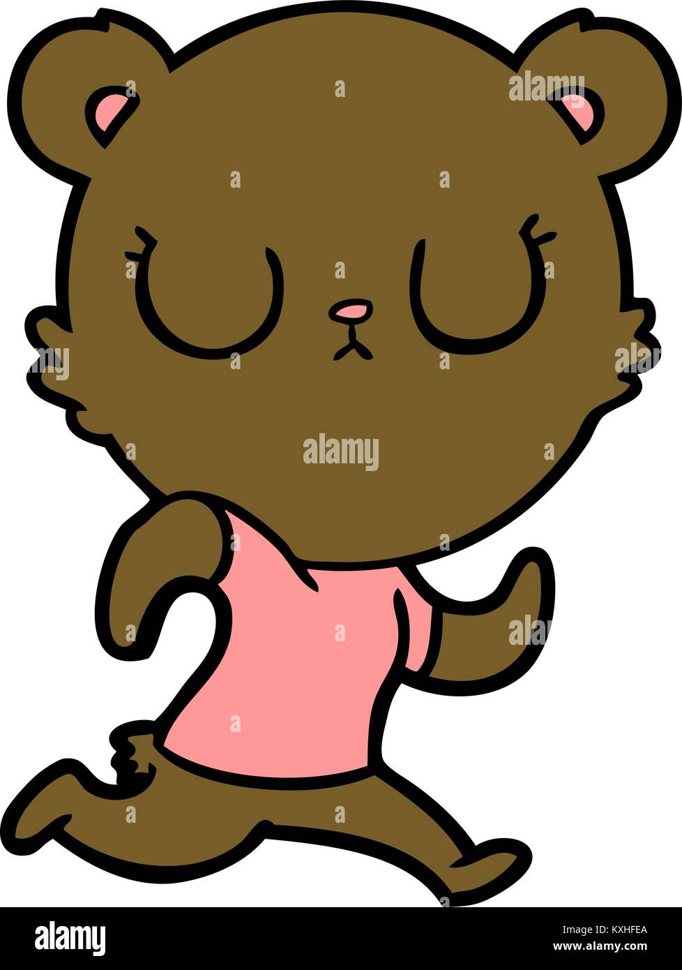 peaceful cartoon bear running Stock Vector Image & Art - Alamy